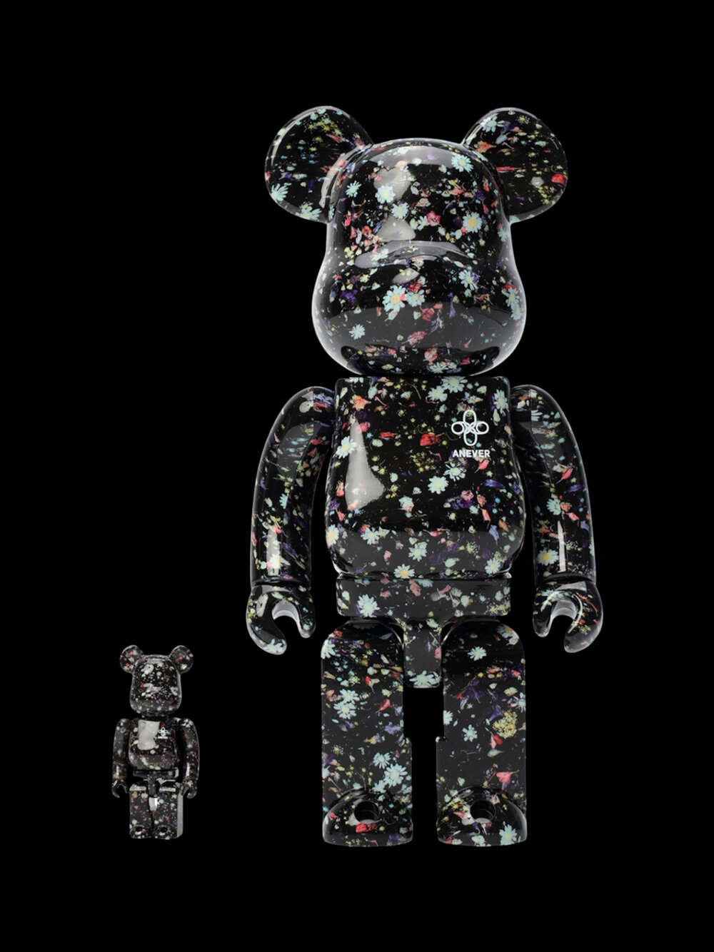 Коллекционная оригинальная фигура Bearbrick x Anever by Onward Kashiyama Black 400% 100% / 28 см высота / ABS пластик