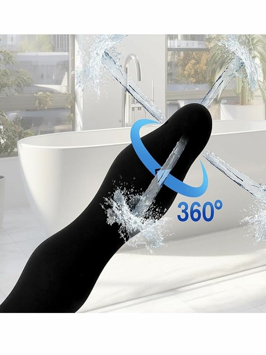 Силиконовая гибкая насадка для анального душа "SILICON BLACK ANAL DOUCHE" 41см