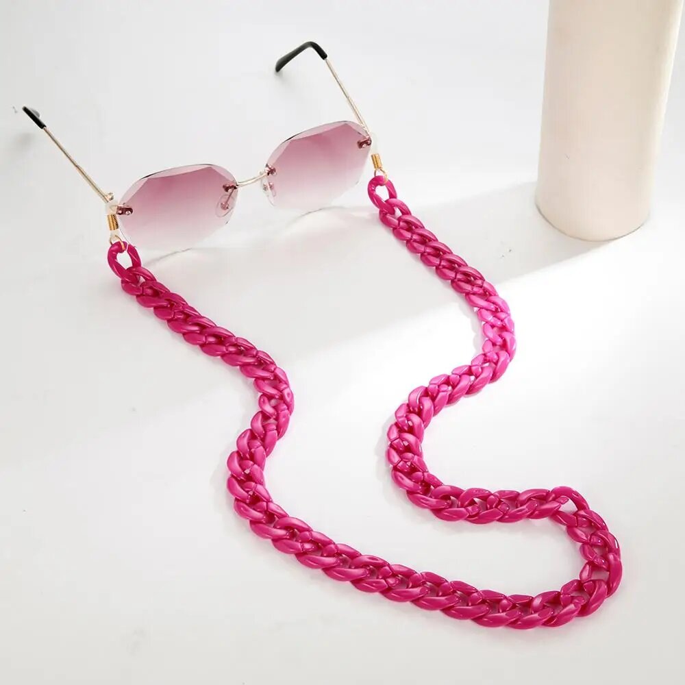 Розовые акриловые цепочки для очков Rose Red