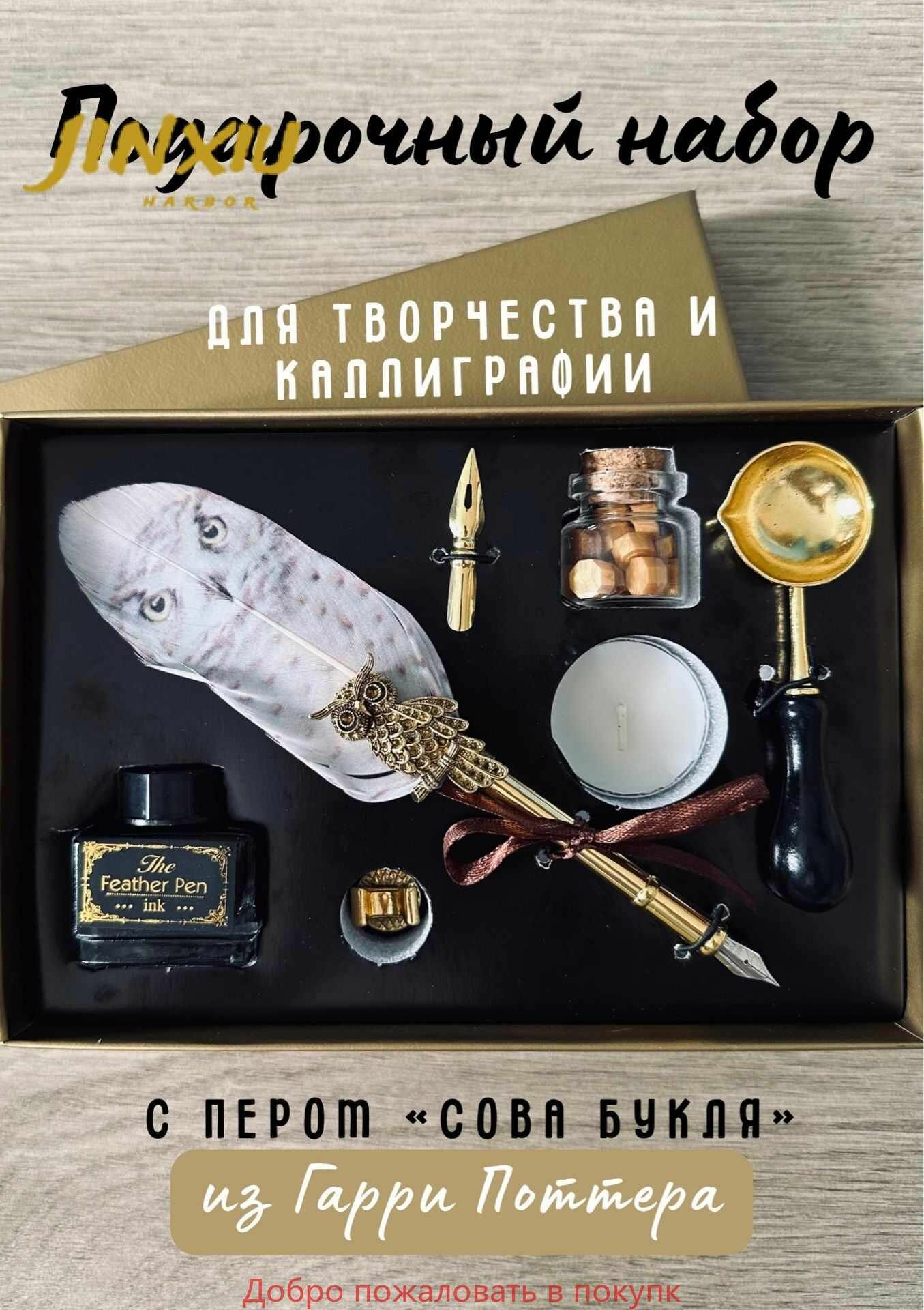 Набор для письма и каллиграфии с пером из Гарри Поттера премиум