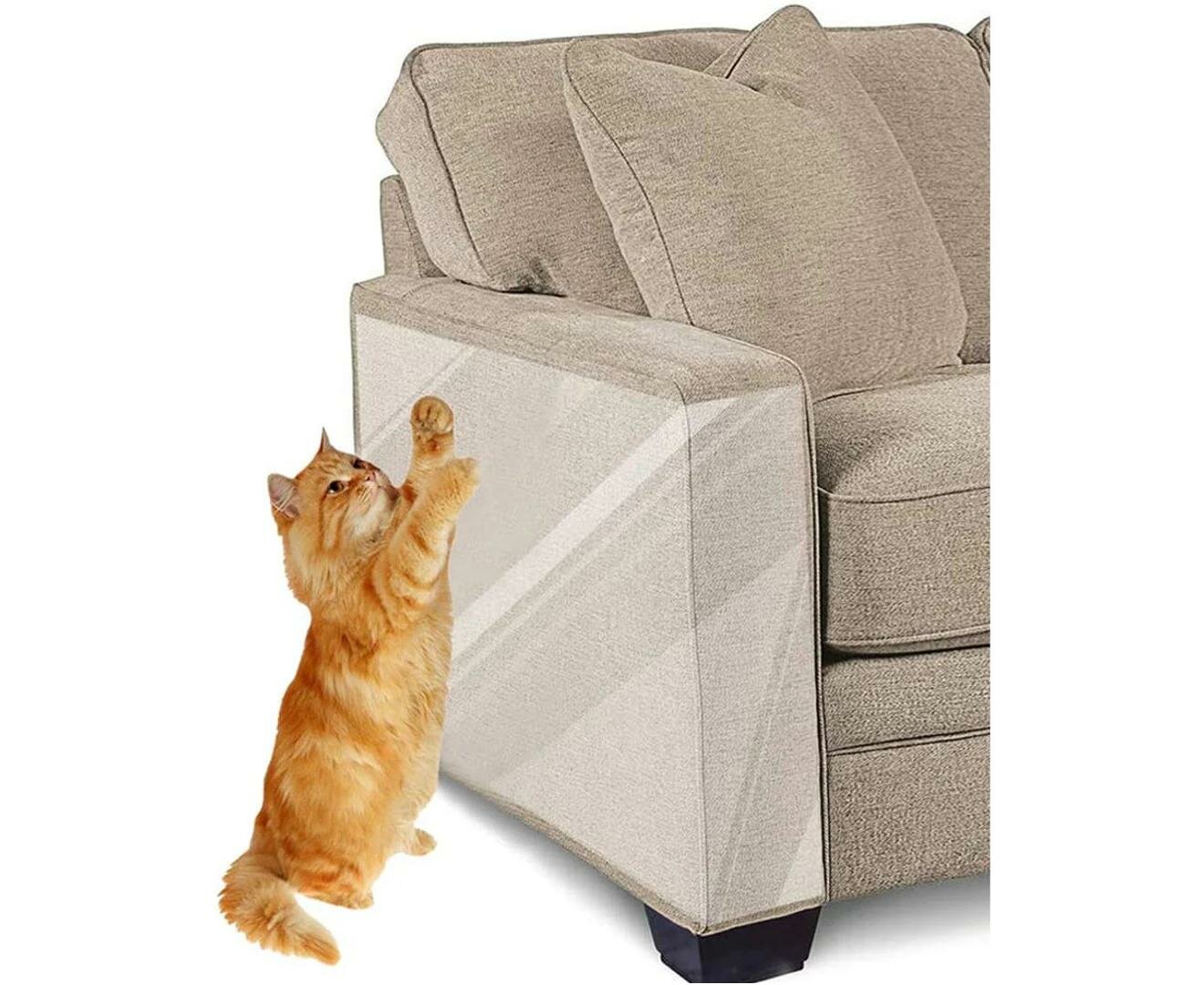 Лента для предотвращения царапин котов, 8 штук Защитник мебели, Прозрачные листы стойкие к царапинам котов с двух сторон - Защитник дивана, двери, стены, ковра, Размер 30X45CM, Материал PVC