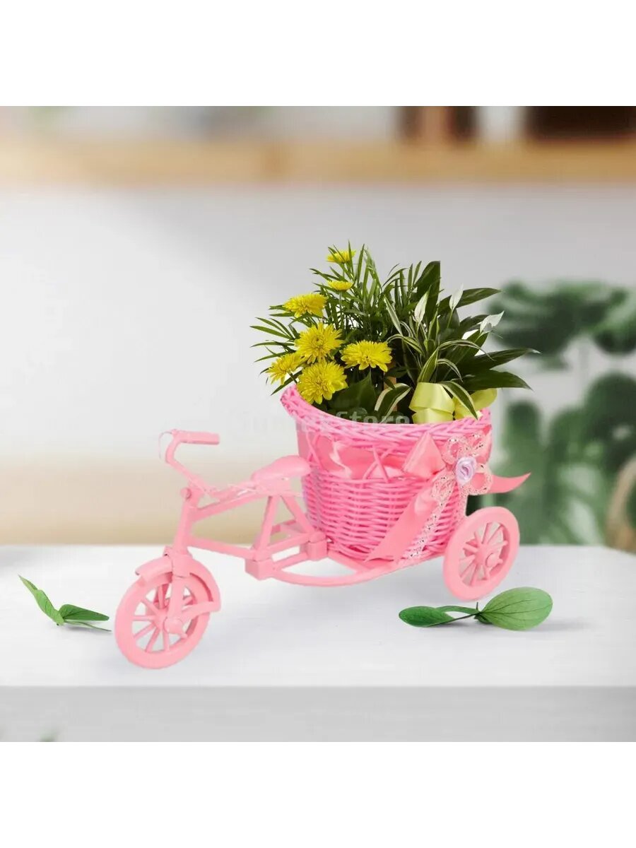 Цветочная корзина велосипед фиолетовая дом вечеринка