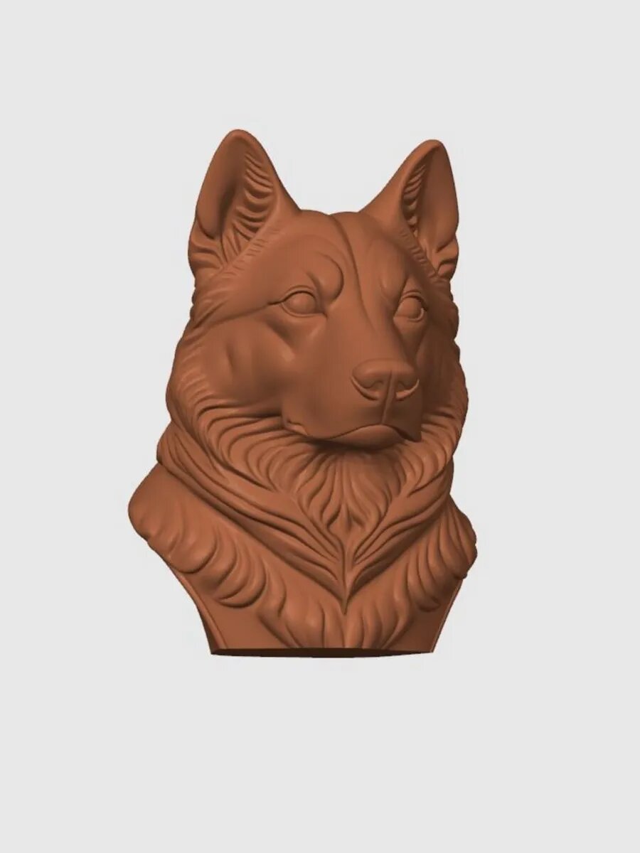 Статуэтка собаки-Хаски(10см, коричневый металлик)-Верный друг