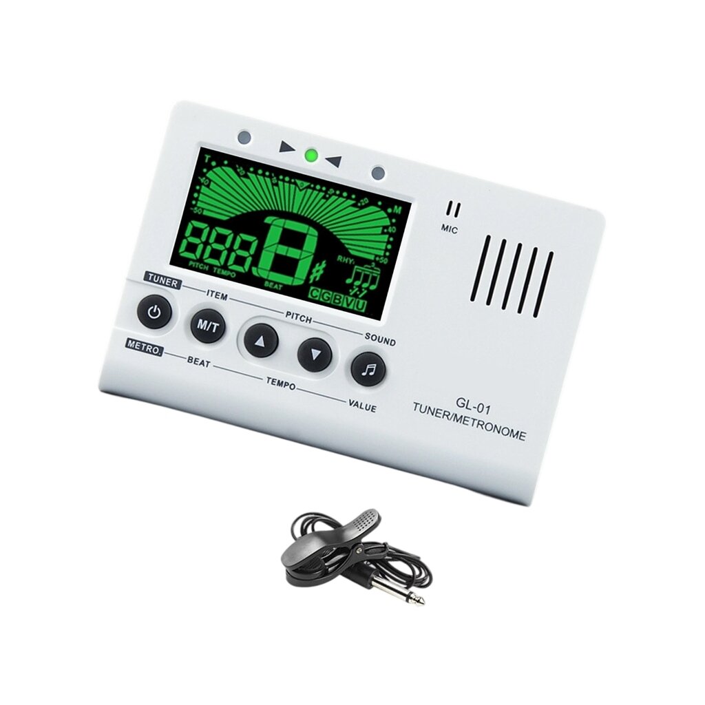 Clip On Digital Tuner and Metronome Combo 30 260 BPM for Guitar Ukulele Bass Practice