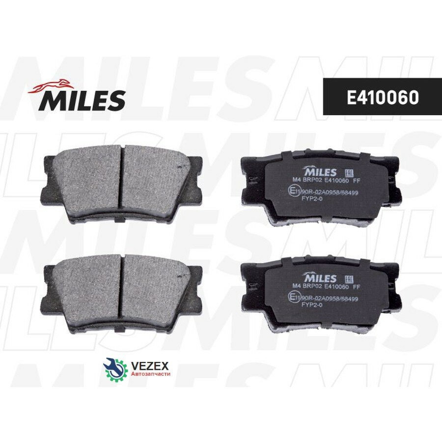MILES E410060 Колодки тормозные задние (Смесь Low-Metallic) (TOYOTA CAMRY (V40, V50), RAV4 III) (TRW GDB3426) E410060