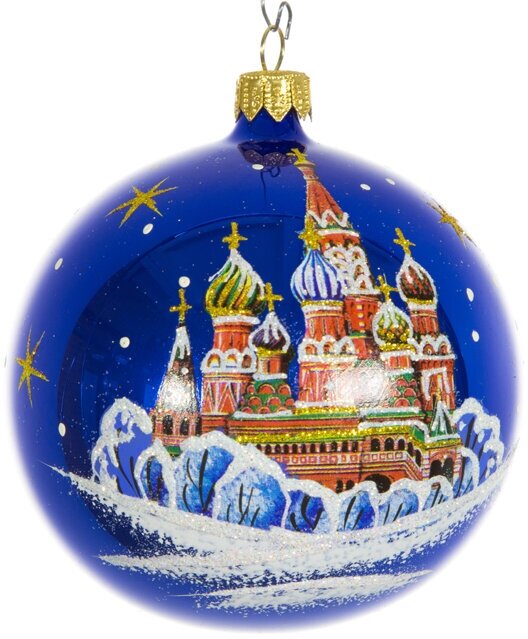 Стеклянный елочный шар Подарочный 9 см, Фабрика Елочка, С1069