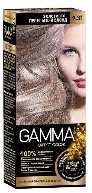 Набор из 3 штук Стойкая крем-краска Gamma Perfect Color тон 9.31 Золотисто-пепельный блонд