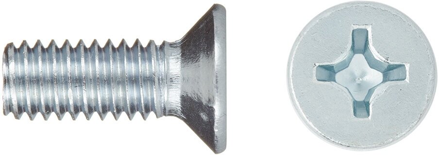 Винт оцинкованный M6x16 мм DIN 965 потайная головка (12 шт.)