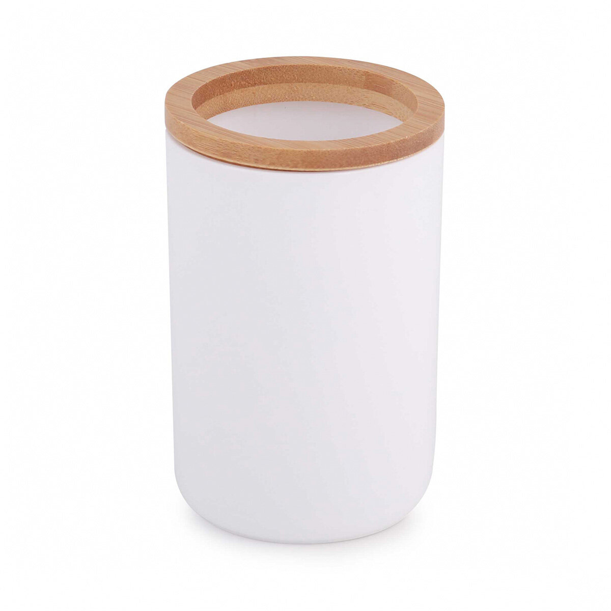 Стакан для зубных щеток Альтернатива Бамбук, пластик/бамбук, белый