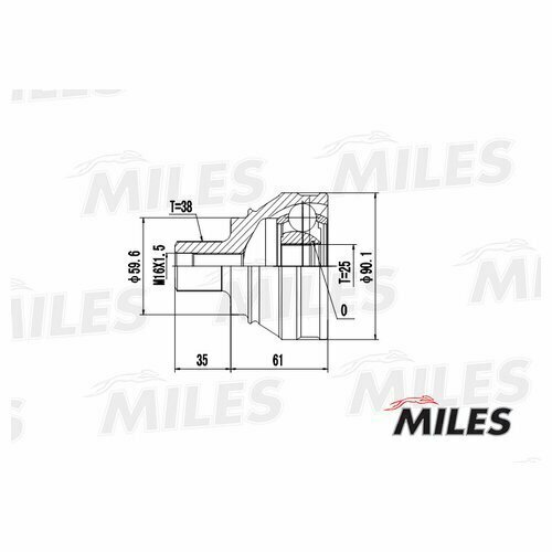 ШРУС MILES GA20002 для Audi 100