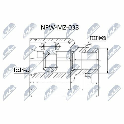 ШРУС Nty NPWMZ033 для Mazda 323 VI, 5, Premacy