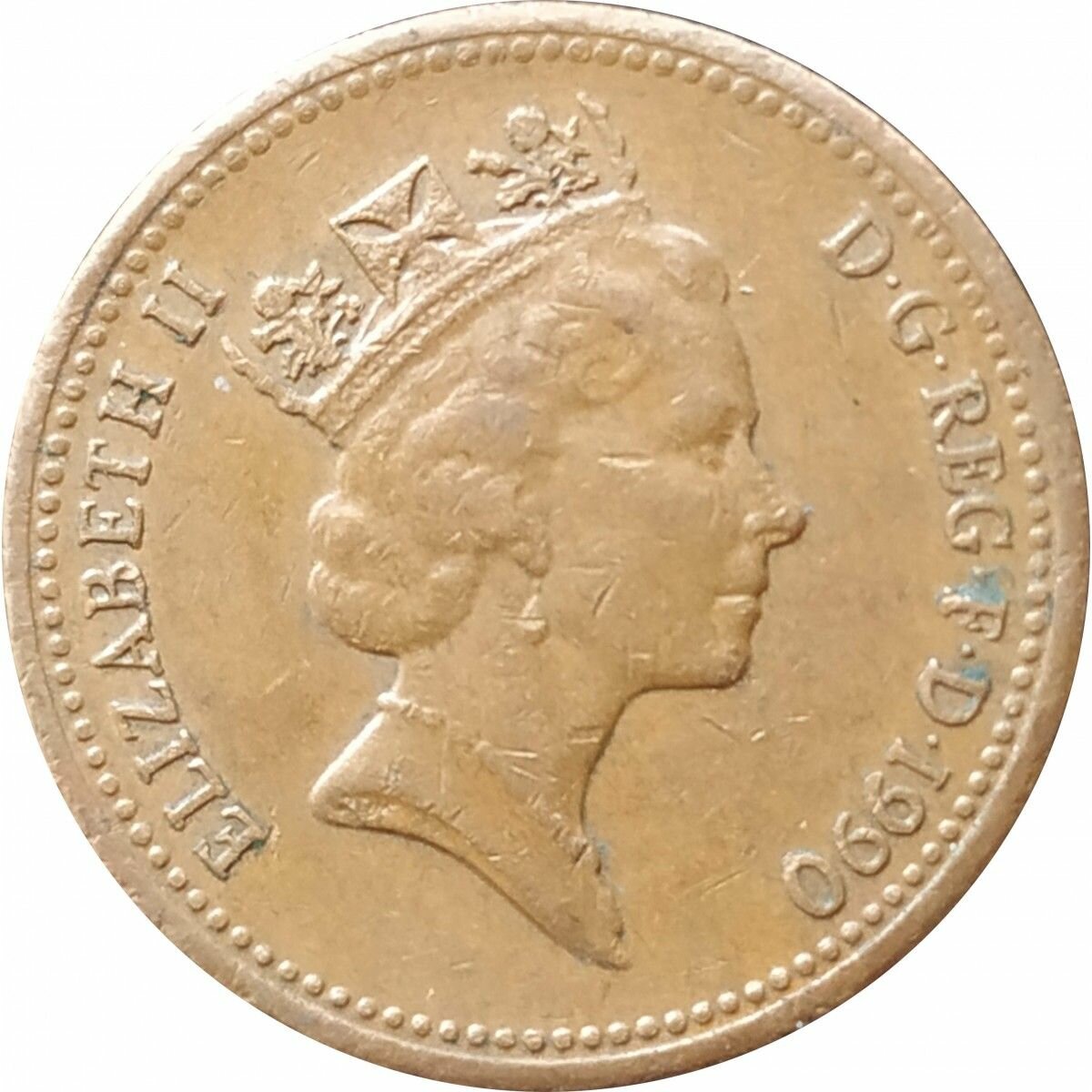 1 пенни 1990 Великобритания из оборота