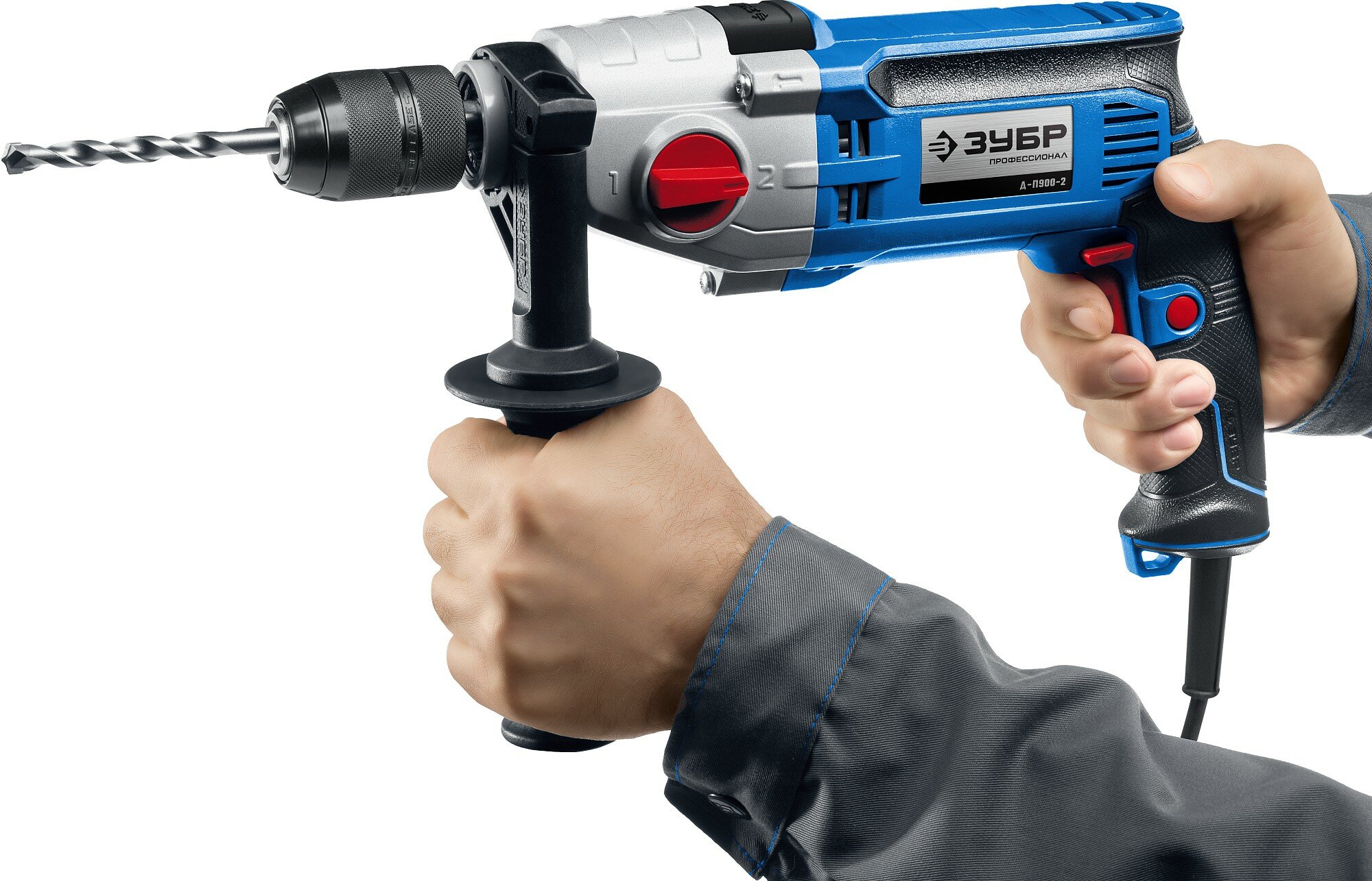 ЗУБР 900 Вт, 13 мм, безударная дрель, 2-скоростная, мет. корпус, Профессионал (Д-П900-2)