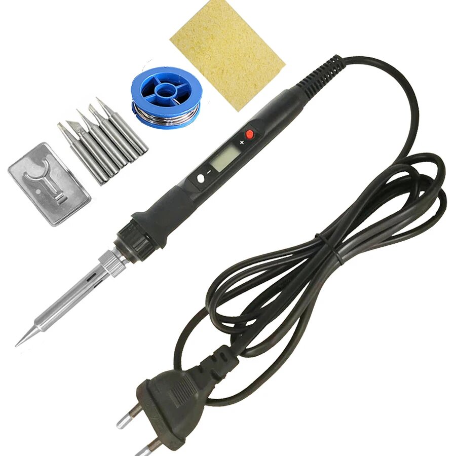 Lefavor электрический паяльник 80 Вт 220 В / 110 В 110V US plug, 80W black set2