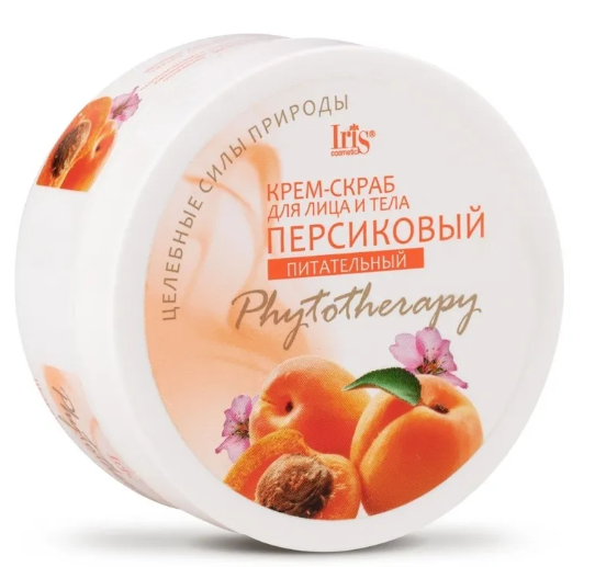 Крем-скраб для лица и тела Iris Фитотерапия, персиковый, 180 мл.