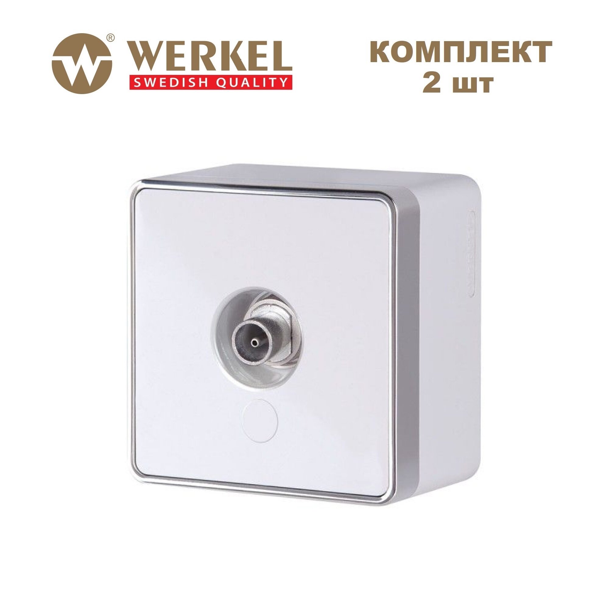 ТВ-розетка оконечная накладная Werkel Gallant W5083001 белый, IP20 - комплект 2 шт.