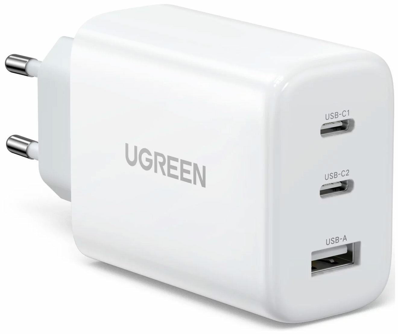 Сетевое зарядное устройство Ugreen USB-A 2хUSB-C 65W, Fast Charger EU, белый (90496)