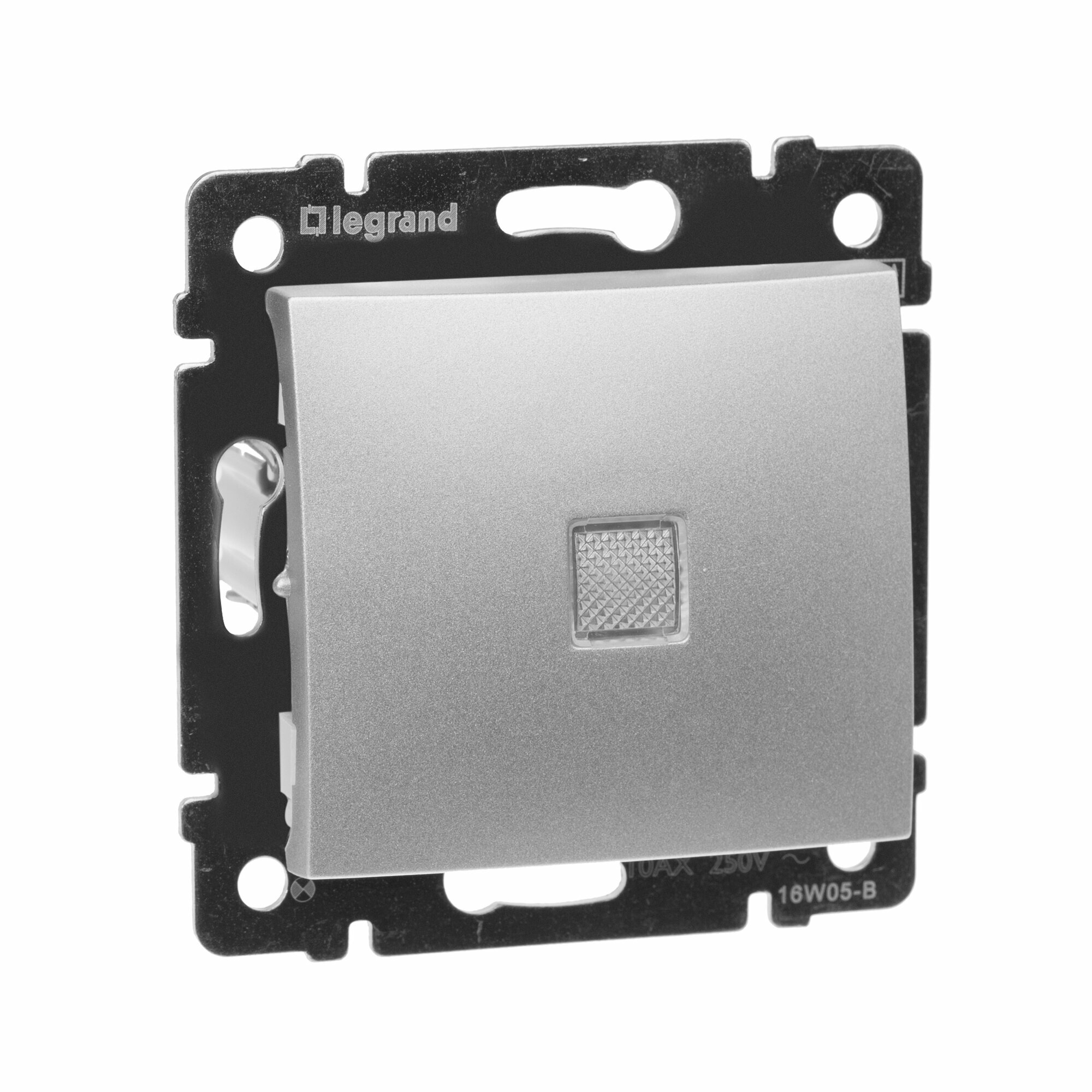 Выключатель Legrand "Valena", алюминий, 1 клавиша, с подсветкой 770110