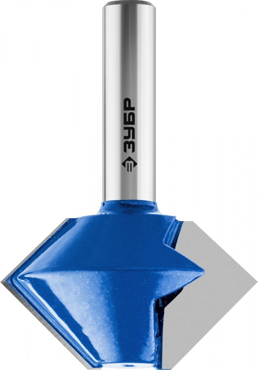 Фреза кромочная конусная, D= 38,1мм, рабочая длина-17,1мм, угол наклона-22,5 градусов, хв.-8 мм, ЗУБР Профессионал 28725-38,1-22