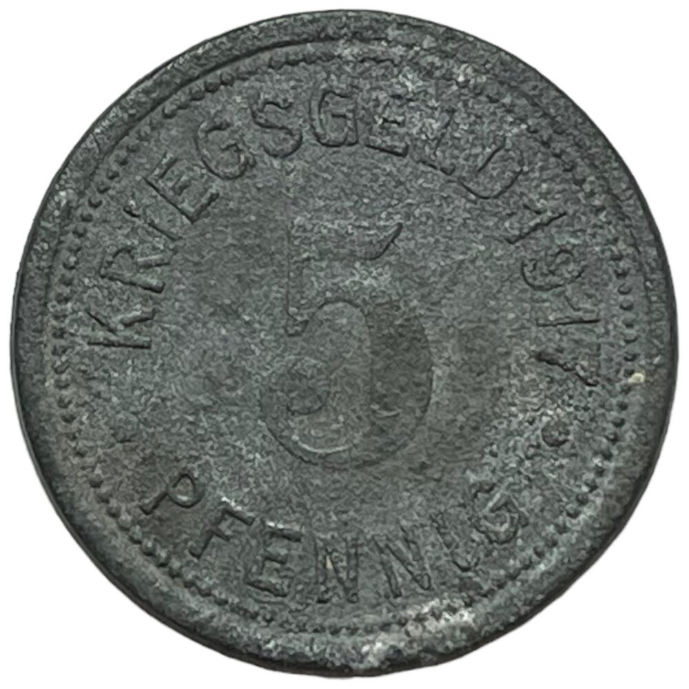 Германия (Германская Империя) Штеркраде 5 пфеннигов 1917 г.