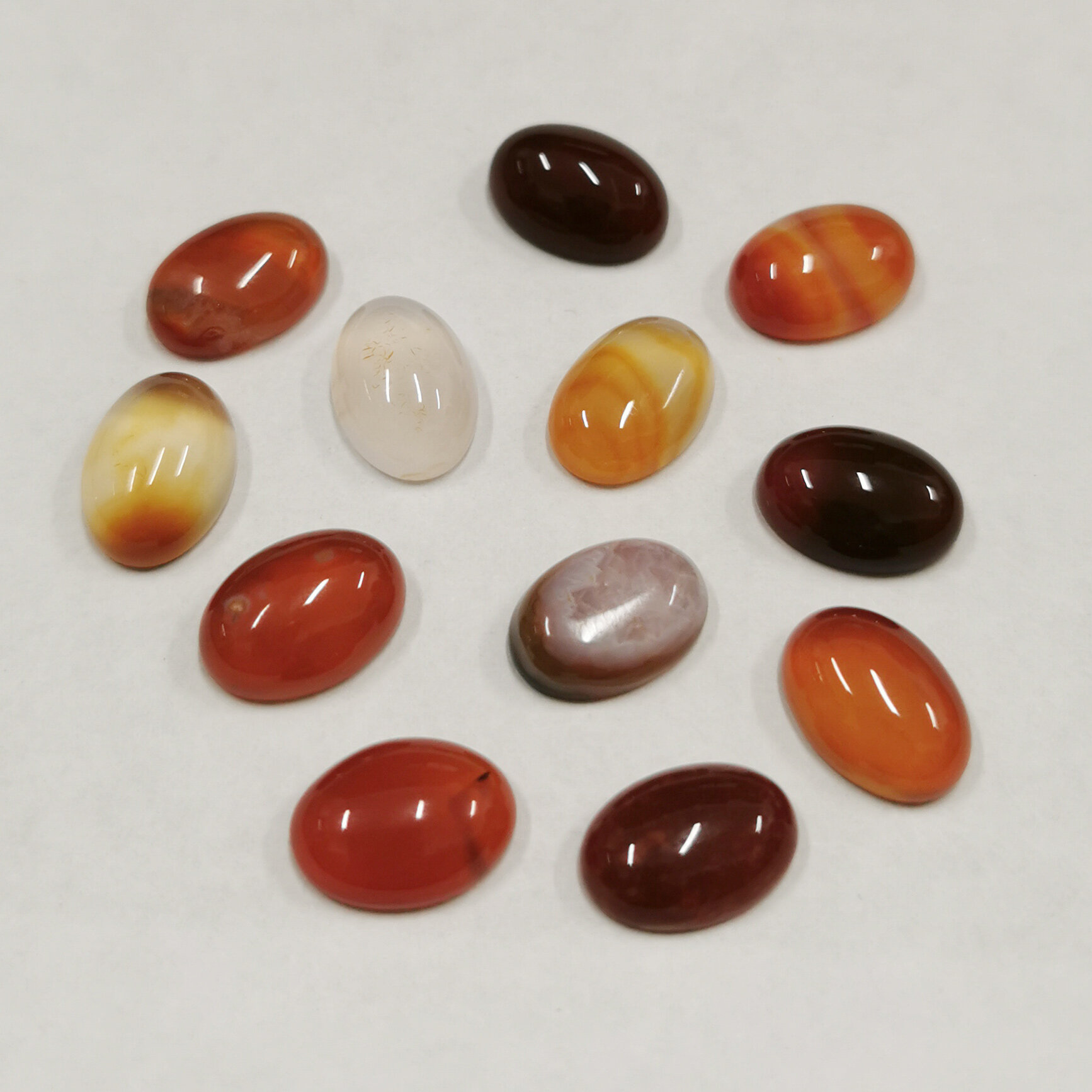 Кабошон каменный, 14х10мм, сердолик, 5 шт.