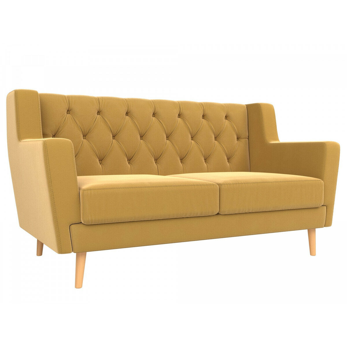 Прямой диван Брайтон 2 Люкс, Микровельвет, Модель 108948