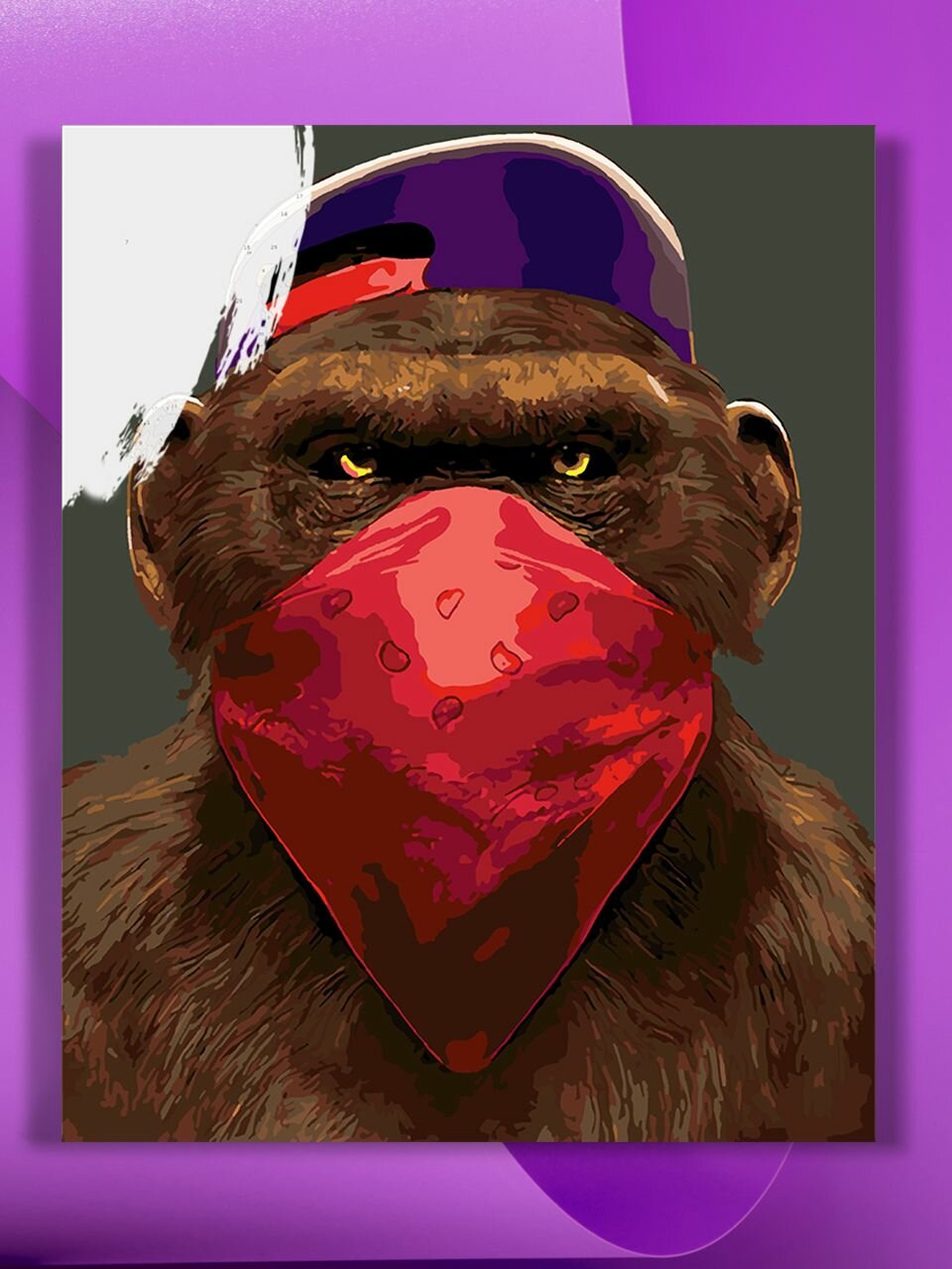 Картина по номерам на холсте Серия Три Обезьяны - не скажу, 40 х 50 см