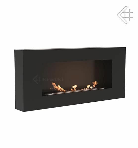 Биокамин Kratki DELTA FLAT (900*400), Металл, черный, 90х40,01х12 см.