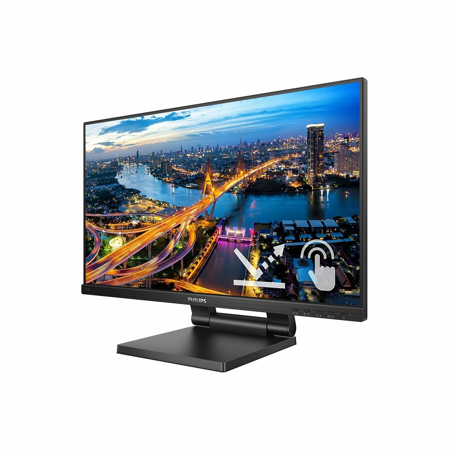 Монитор 23.8" PHILIPS 242B1TC Black (IPS, Multi-Touch, 1920x1080, 75Hz, 4 ms, 178°/178°, 250 cd/m, 50M:1, +HDMI 1.4,