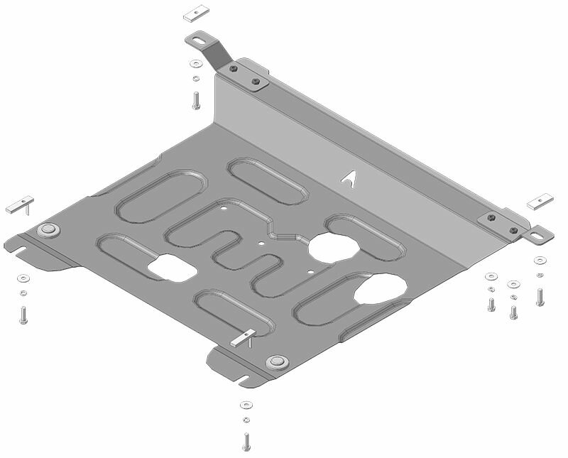 Стандартная Защита картера Двигателя, КПП. 1,5 мм, Сталь. для Hyundai Solaris 2014-2017, Hyundai Solaris 2010-2014, KIA Rio 2015-2017, KIA Rio 2011-2015 АвтоСтандарт.50901