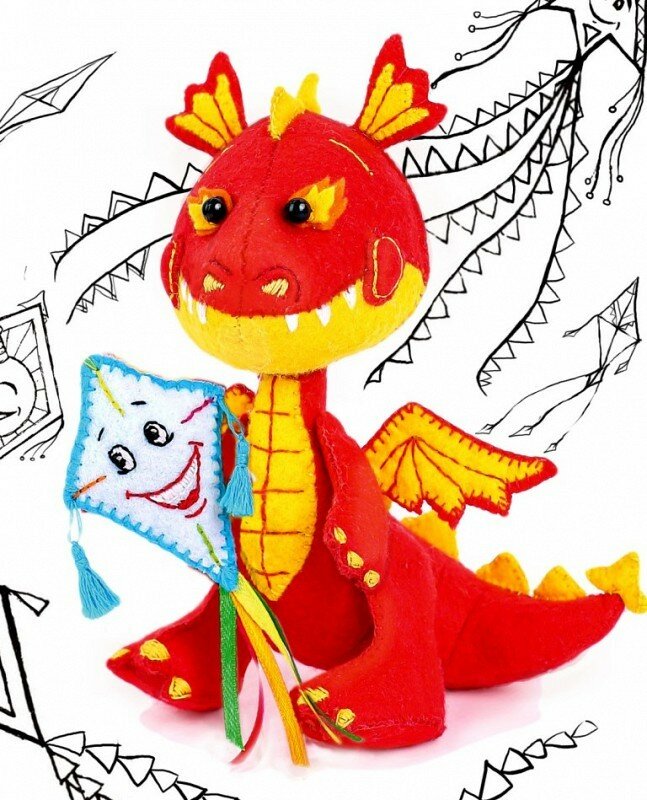 Набор для шитья Перловка #ПЭМ-1758 Дракончик Радость, 16.5 см