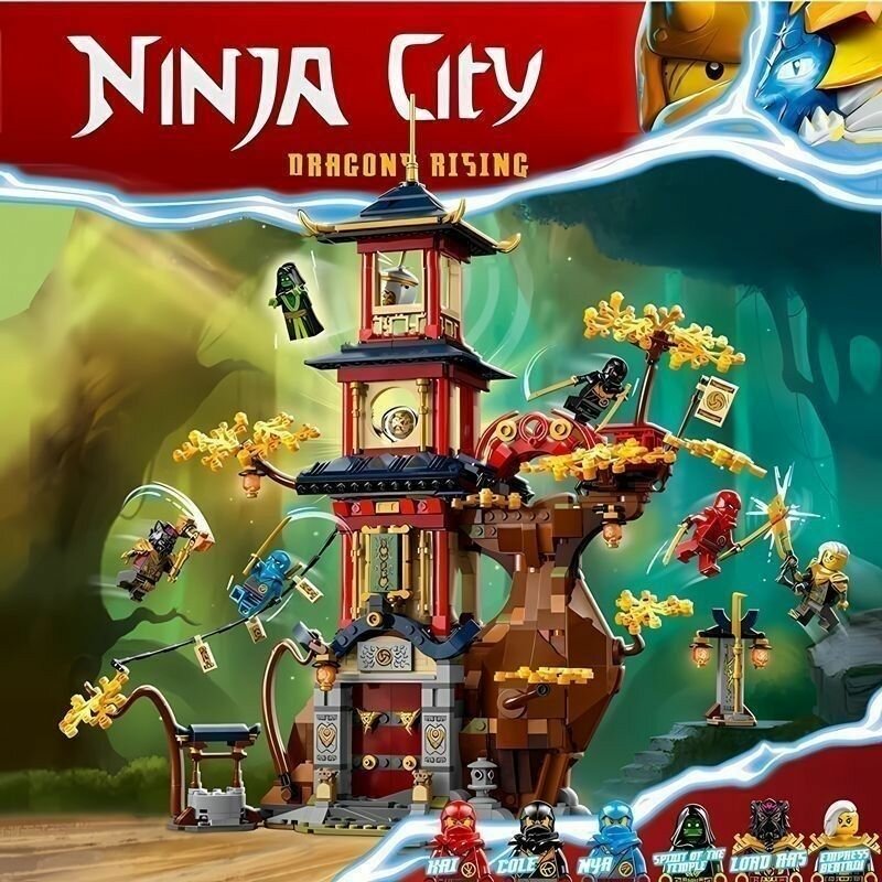 Конструктор Ниндзяго Храм энергетических ядер Дракона 1049 деталей, подарок для мальчиков, совместим с Ninjago 71795