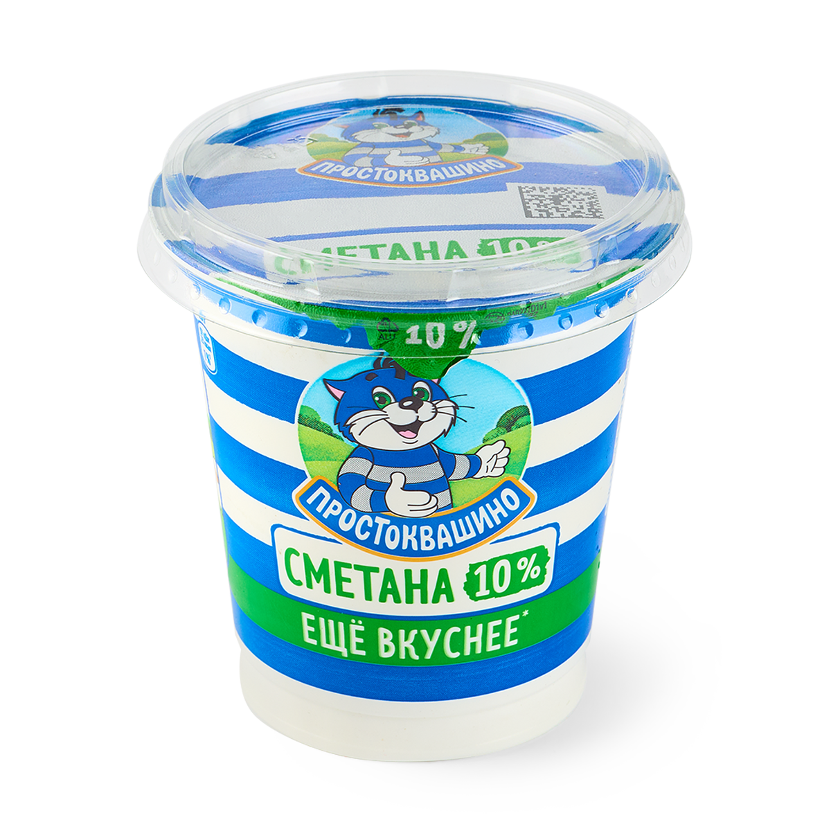 Сметана Простоквашино, 10% жирности, без добавок, пластиковая банка, 300 г