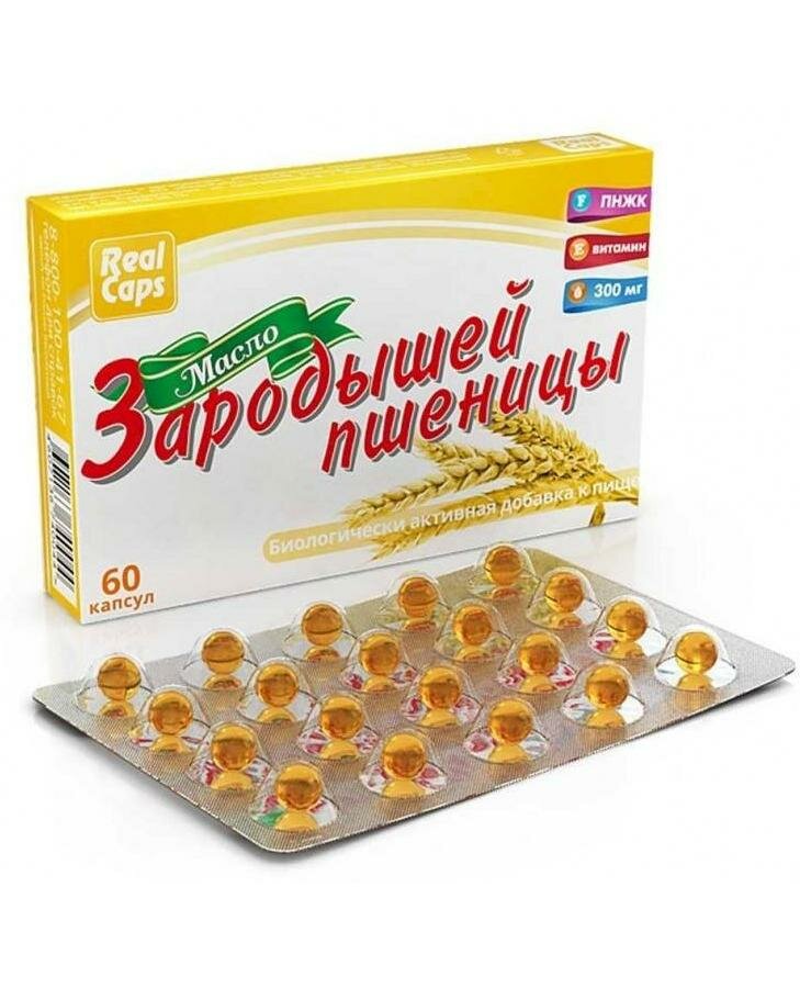Масло зародышей пшеницы, капсулы для взрослых и детей с 14 лет, 300 мг, 60 шт.