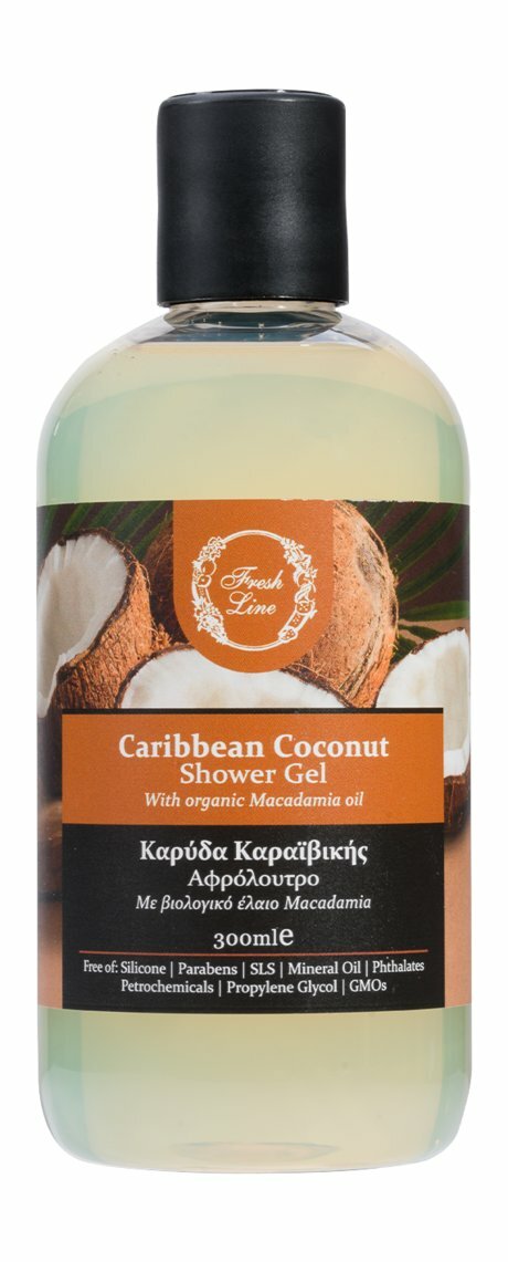 Fresh Line Caribbean Coconut Shower Gel Гель для душа с ароматом карибского кокоса и маслом макадамии 300мл