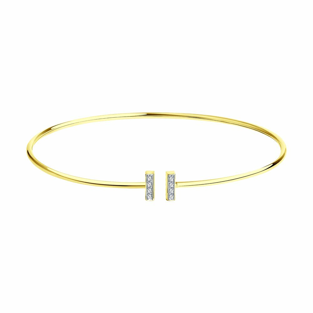 Браслет, желтое золото, 585 проба, бриллиант