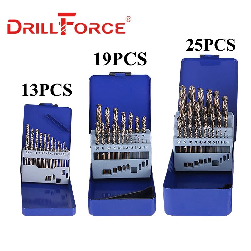 DRILLFORCE набор сверл кобальта 25шт (1-13мм)