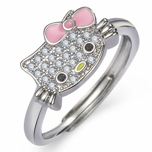 Кольцо с рисунком Hello Kitty (Хелло Китти) / Милое колечко для девушки — фото 1