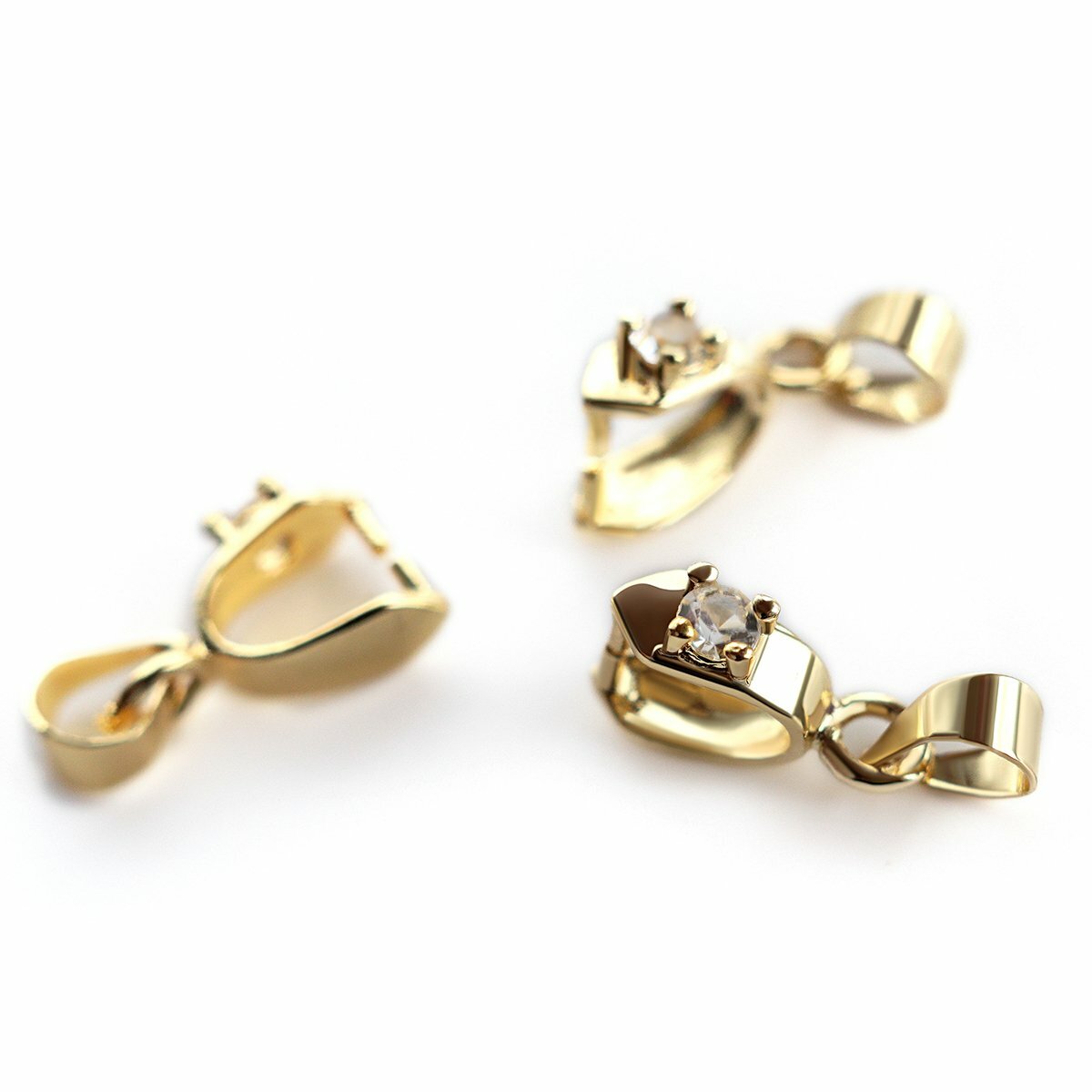 Бейл держатель для кулона подвески 10 шт для бижутерии/рукоделия, цвет золото, 12x3 мм