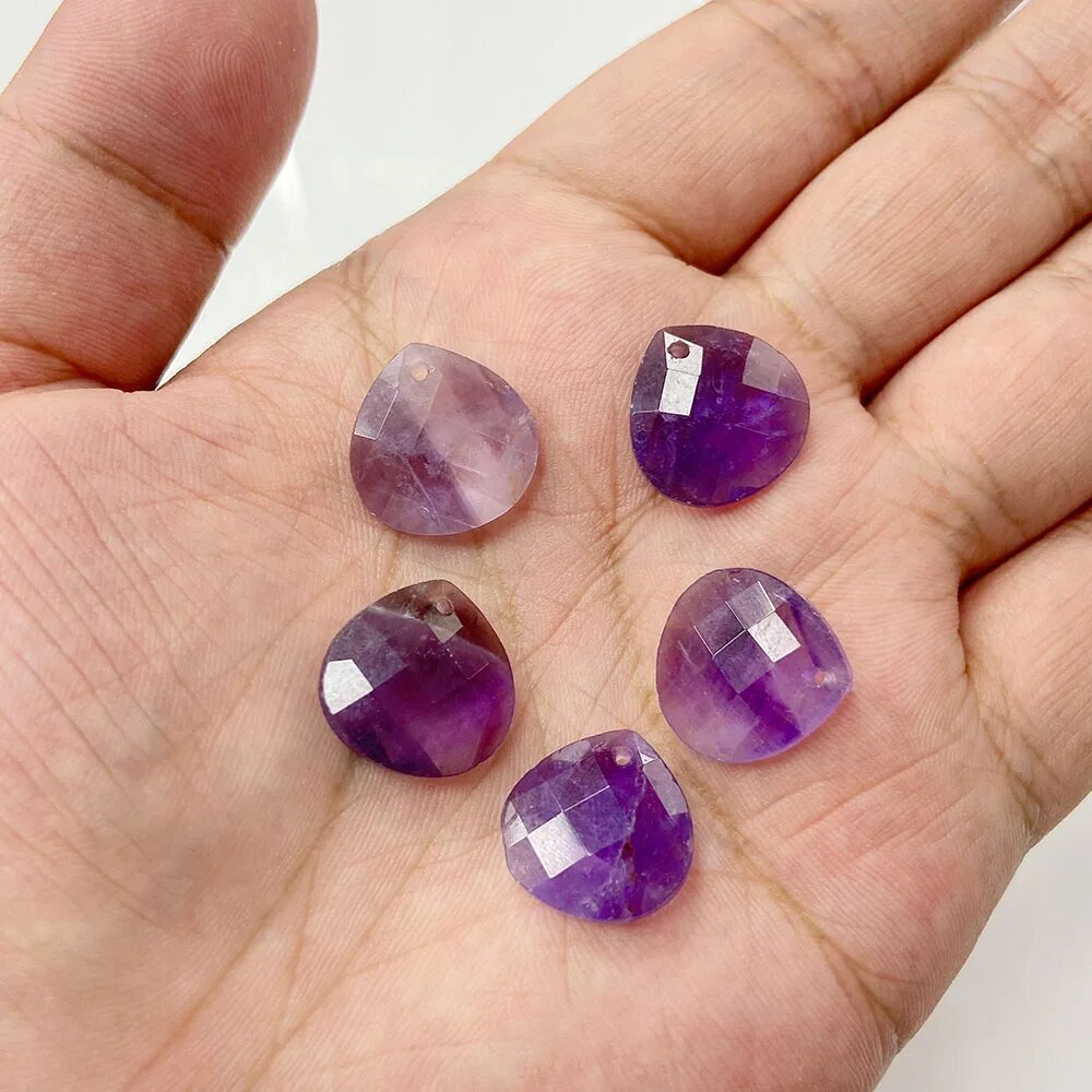 Подвески из аметиста и кварца Фиолетовый, 2pcs, NO.2 Amethyst