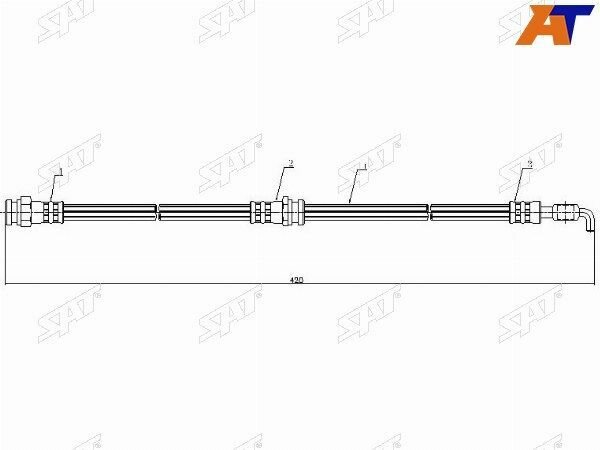 . SAT Шланг тормозной передний для MAZDA CAPELLA/626 97-02/XEDOS-6 92-