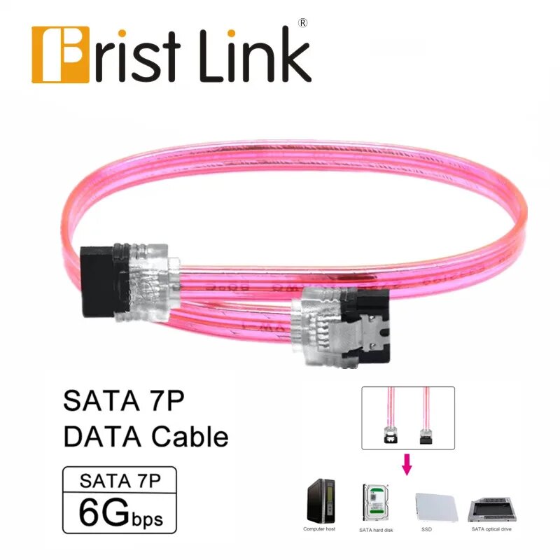 Frist link SATA III кабель 6 Гбит/с 180 градусов 10cm
