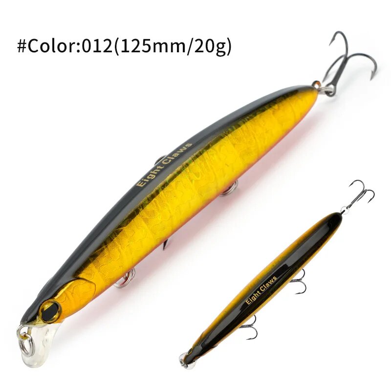 MSEASFREE Floating Minnow Fishing Lure 125 мм Желтый, 012