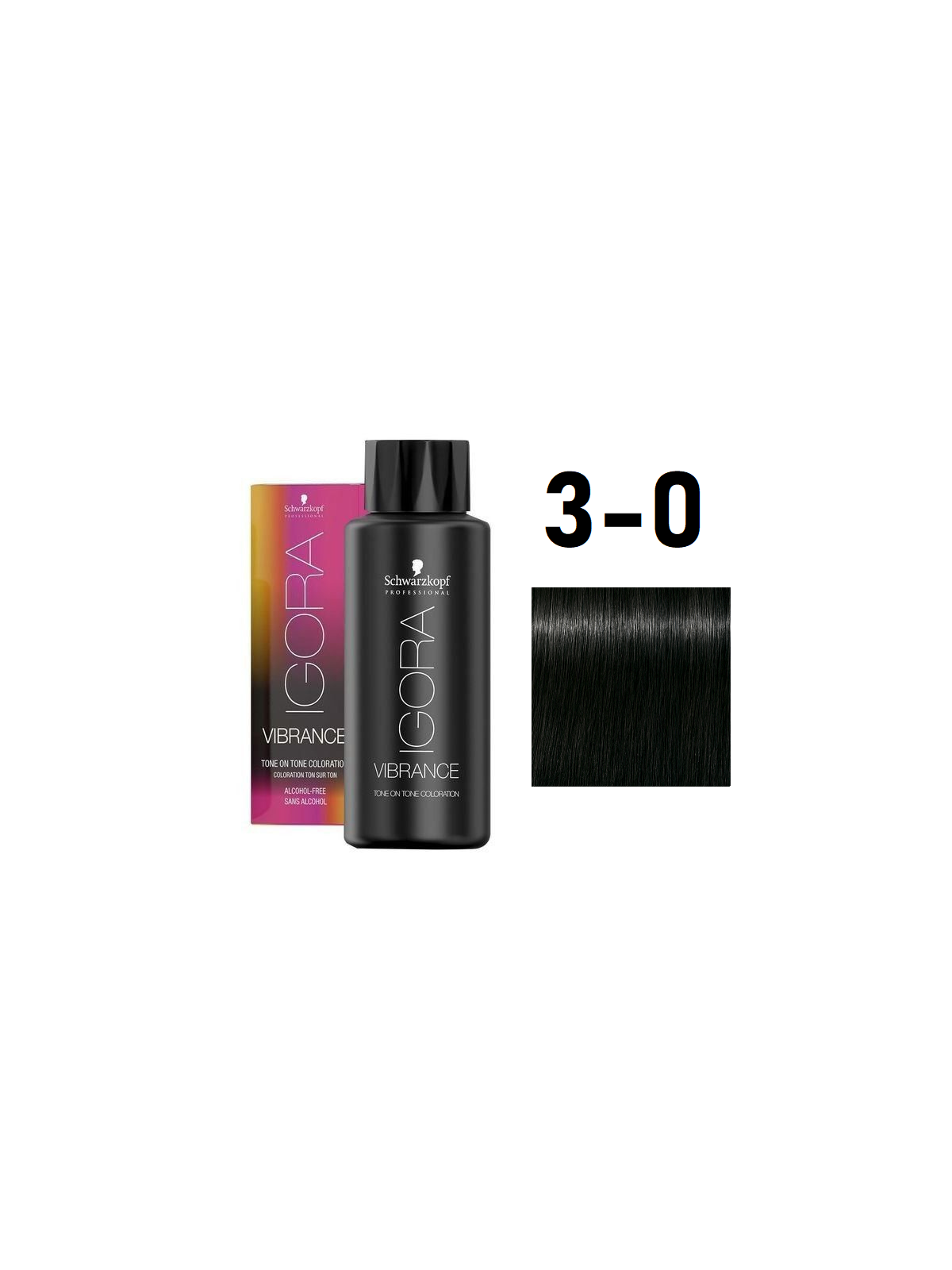 Schwarzkopf Professional Schwarzkopf Igora Vibrance 3-0 - Краситель тон-в-тон темный коричневый натуральный 60 мл