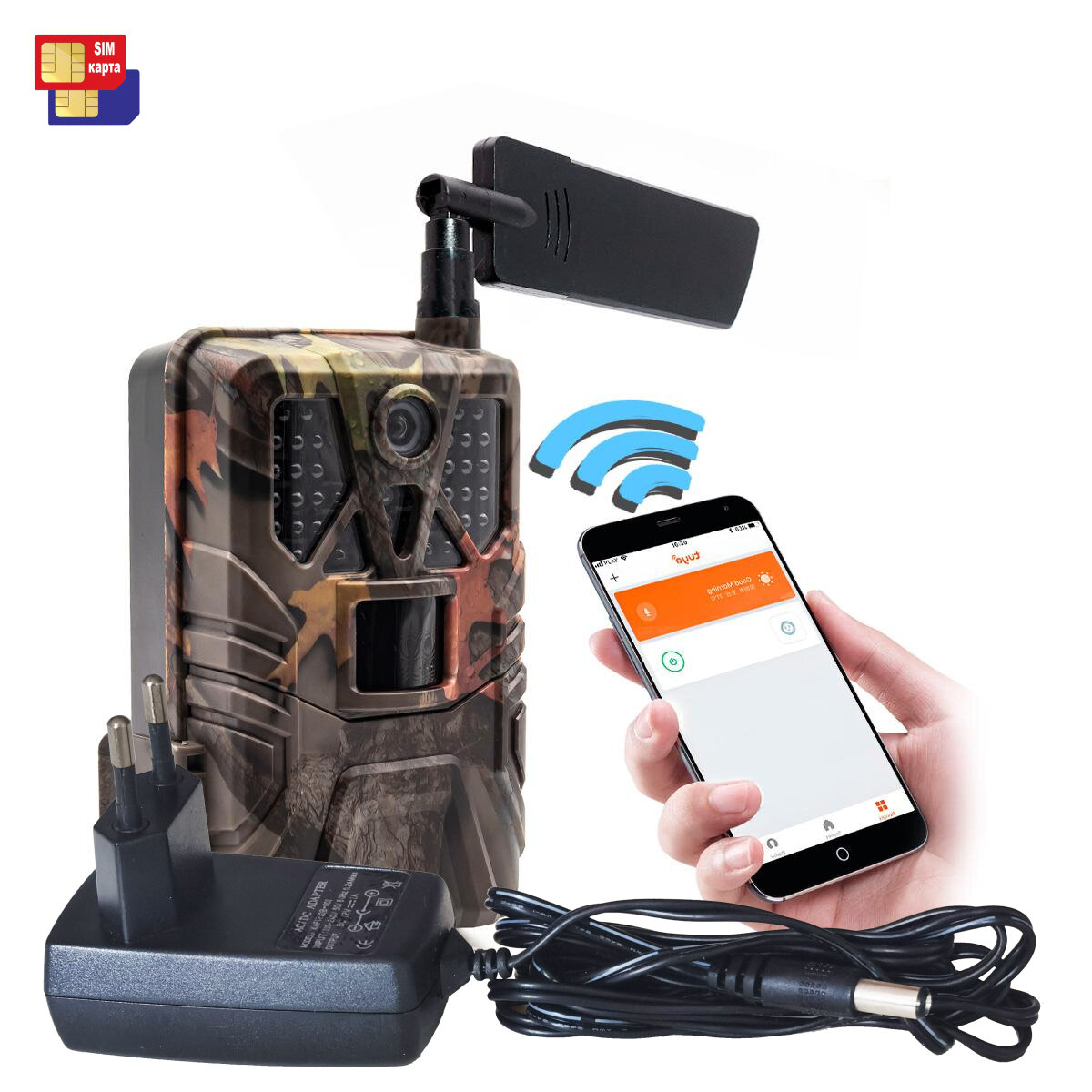 Лесная 4К/4G фотоловушка Filin HC-(910-TUYA-Pro) (RUS) (Y144089CH) с TUYA Smart/SmartLife SIM картой для наблюдения за животными в лесу. Невидимая н