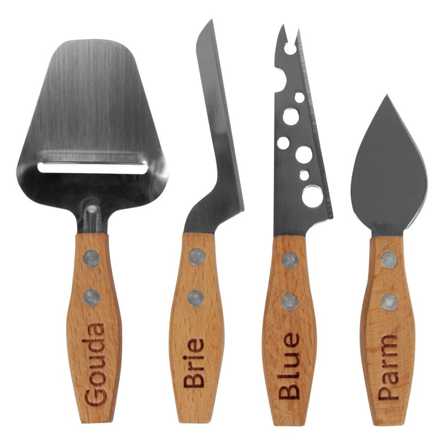 Набор мини ножей для всех видов сыра Boska Женева 15 см, 4 шт, ручка из бука, сталь, п/к