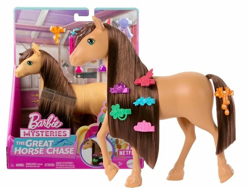 Кукла Mattel Barbie Horse Styling Pepper - Лошадка Барби Пеппер с длинной гривой для расчесывания и игр - Барби HXJ37