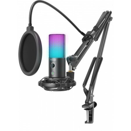 Проводной микрофон FIFINE T669 Pro 3, электретный, подключение USB Type-A, длина кабеля 2.5 м