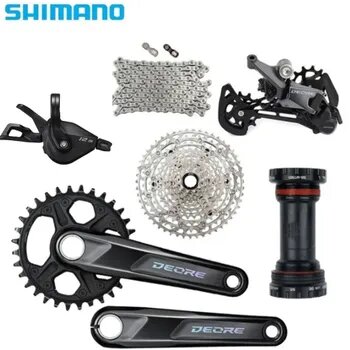 SHIMANO DEORE M6100 1x12-скоростной комплект трансмиссии (шатуны FC/центральный вал MT501/SL-R, задний переключатель RD-SGS, маховик CS, цепь CN) комплект из 6 предметов