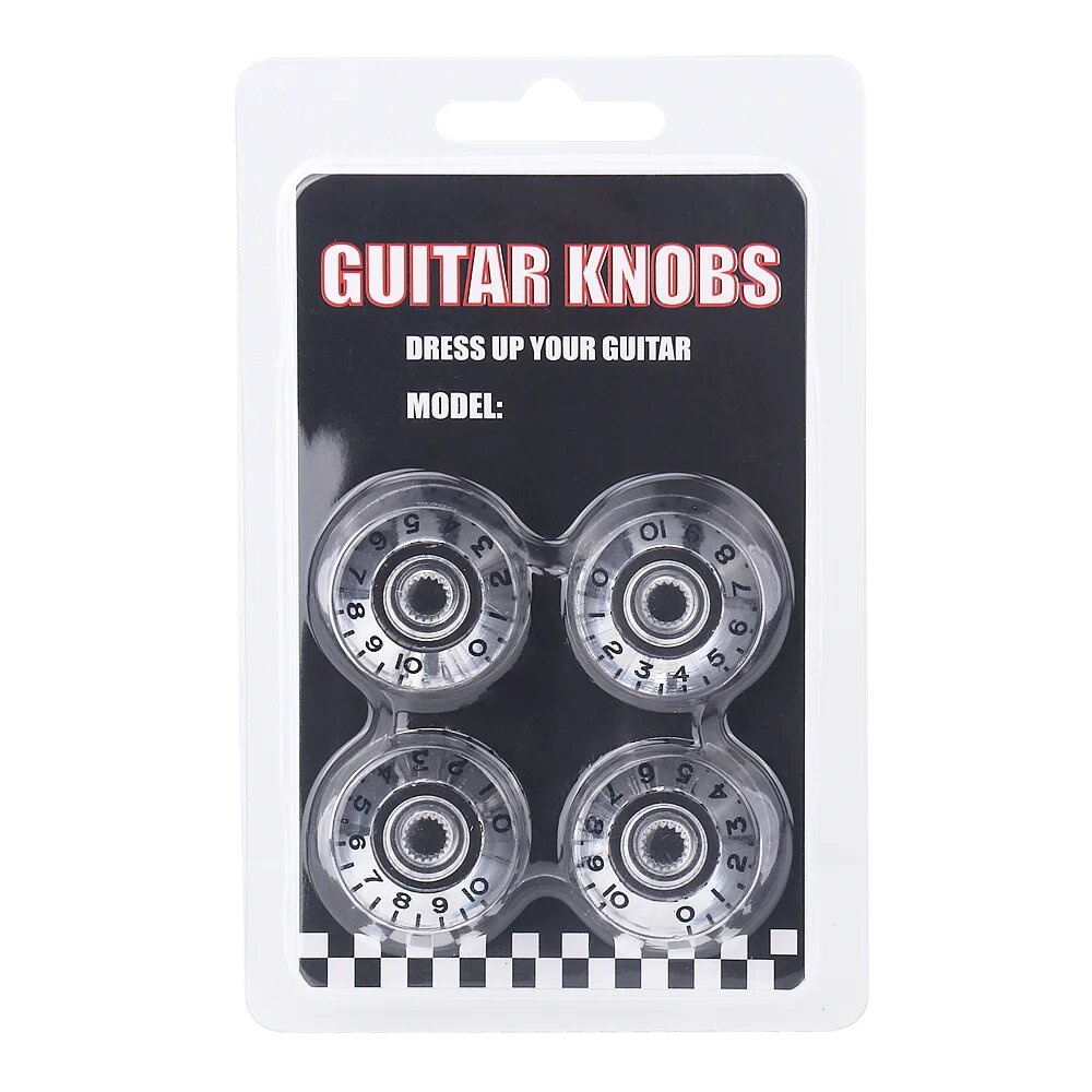 Ручки регулятора громкости Haody Guitar Knobs 4Pcs Transparent BK